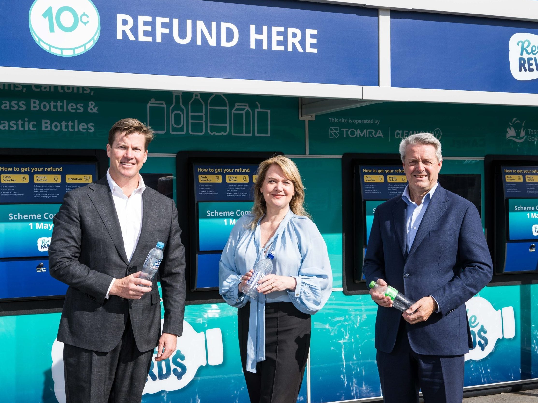 Tasmania's first Recycle Rewards machine - TOMRA Cleanaway